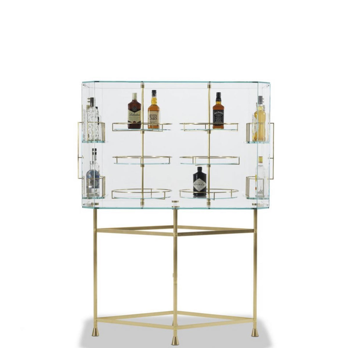 Float Glass & Brass Bar Cabinet – Jeffsfurniture
