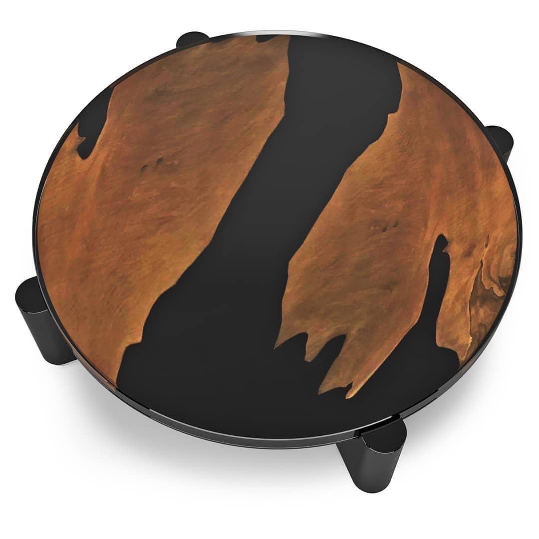 Baluster Round Black Epoxy Resin Coffee Table – Jeffsfurniture